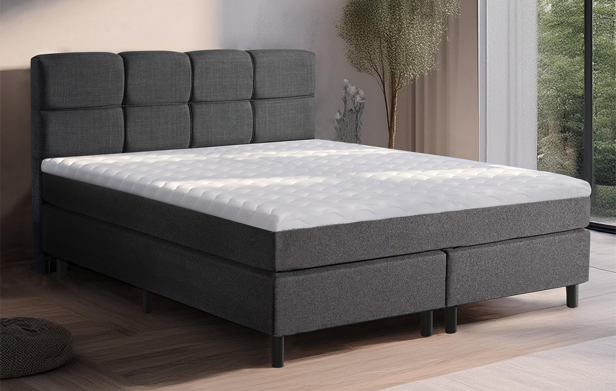 Boxspringset 180x200 Antraciet | Win met korting | VakantieVeilingen